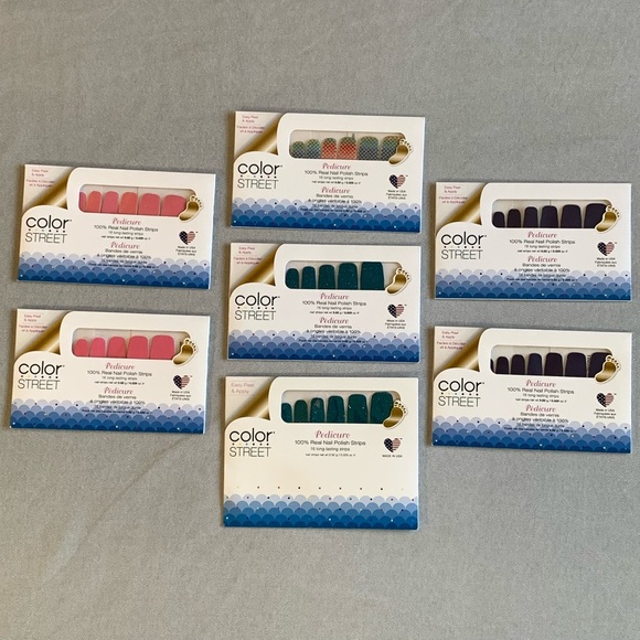 Color Street | Makeup | 7 Color Street Nail Strips Pedicure Sets Bundle ...
